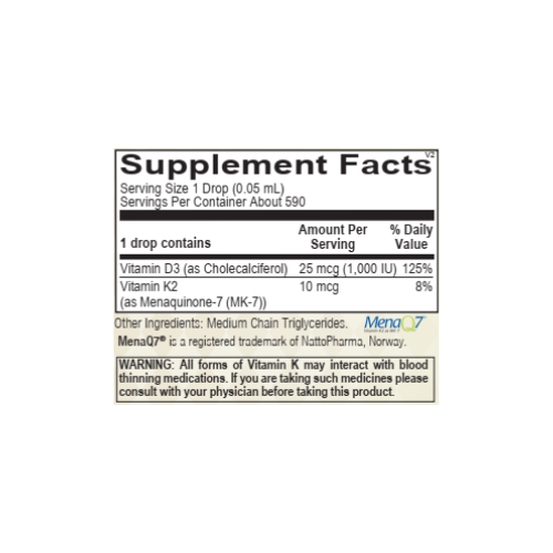 Vitamin D3 with K2 Liquid (1 oz) – SFC Nutrients